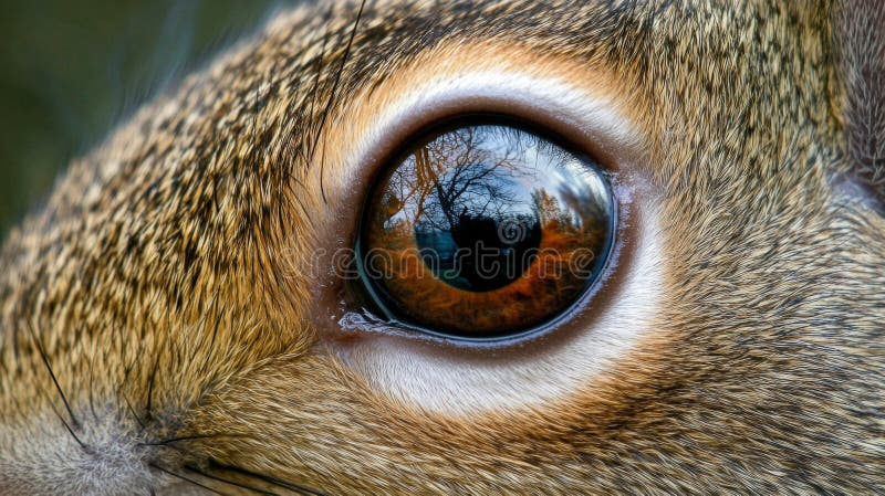 Close-up of a Squirrel S Eye Reflecting a Forest Scene Stock ...