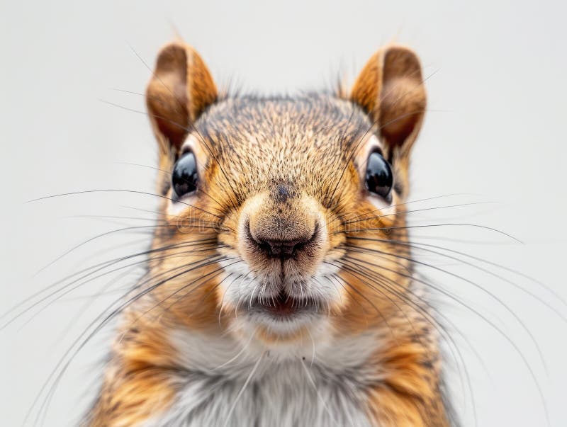 Close-up of Squirrel S Face with White Background Stock Illustration - Illustration of squirrel ...