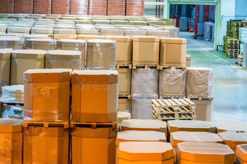 Cardboard Boxes with Production at a Soft Drink Factory Stock Photo ...
