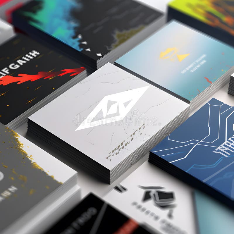 A Close-up of a Stack of Business Cards with Various Comp One Created ...