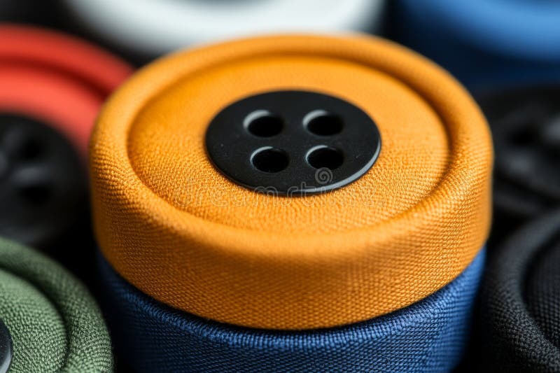 Close Up of a Stack of Buttons in Various Colors and Materials ...
