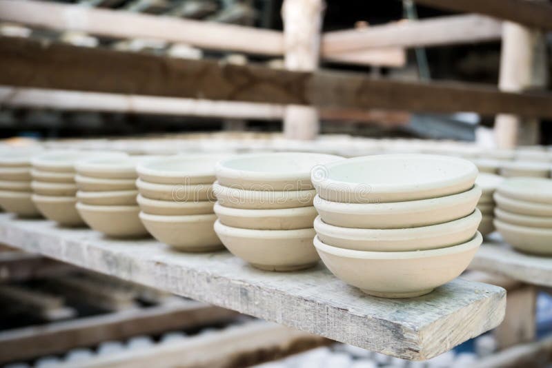 Close Up Clay Pottery Ceramic Products Dry on Shelf Stock Image - Image ...