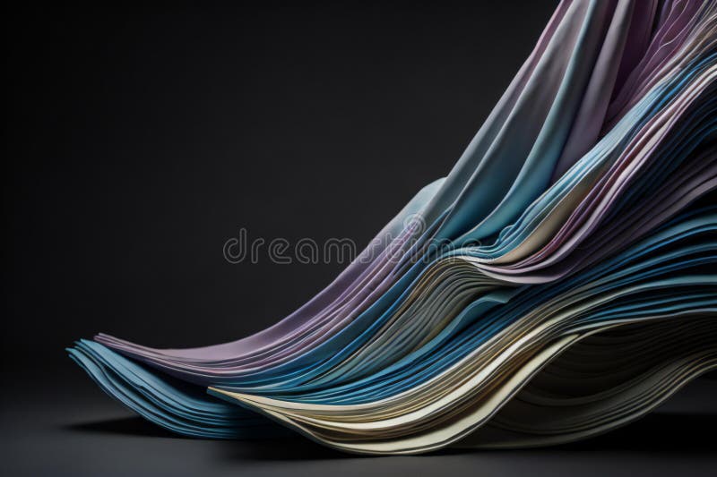 Close Up of Stack of Colorful Magazines on Black Background with Copy ...