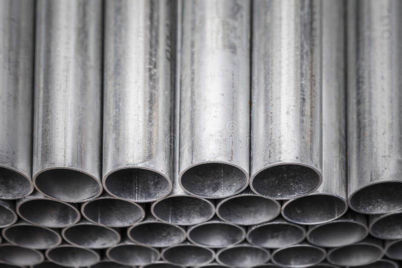 Stack of Construction Metal Pipes Stock Photo - Image of background ...