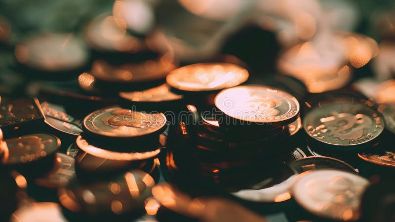 Close-up of a Stack of Copper Coins Stock Photo - Image of investment ...