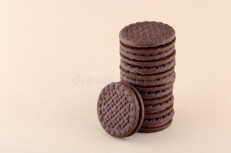 A Stack of Delicious Cream Biscuits or Cookies Stock Photo - Image of ...