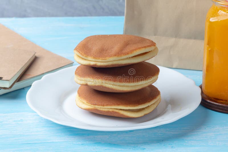 Stack Dorayaki Japanese Pancake Sandwich Stock Image - Image of ...