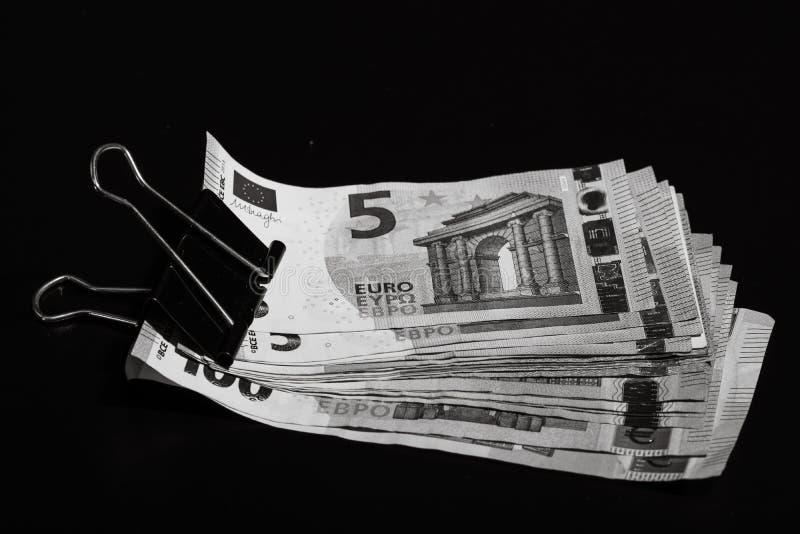 Close Up on Stack of EURO Money. Euro Banknotes Isolated Stock Image ...