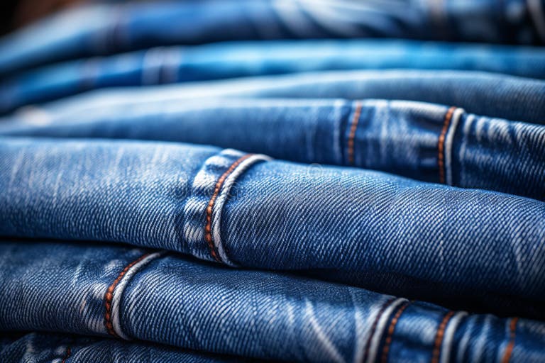 Close Up of Stack of Folded Jeans Pants Stock Illustration ...
