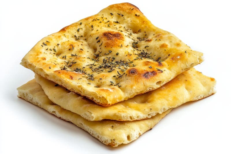 Closeup of a Stack of Fresh Goldenbrown Spanish Flatbread Sprinkled ...