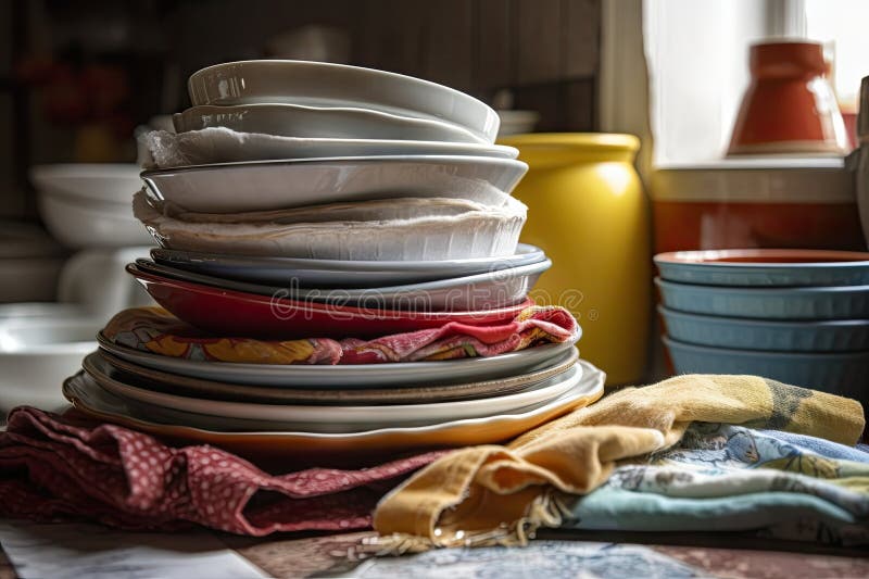 Stack of Freshly Laundered Linens, Ready To Be Placed on Guest or Hotel ...