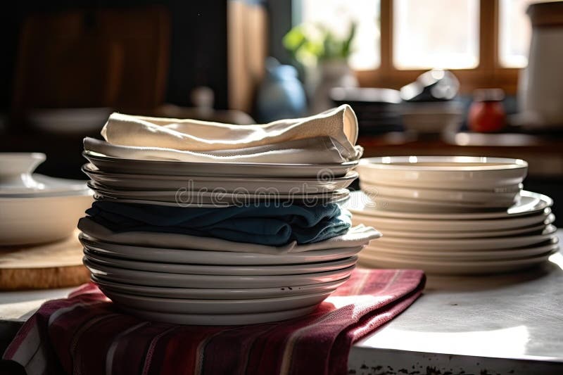 Stack of Freshly Laundered Linens, Ready To Be Placed on Guest or Hotel ...