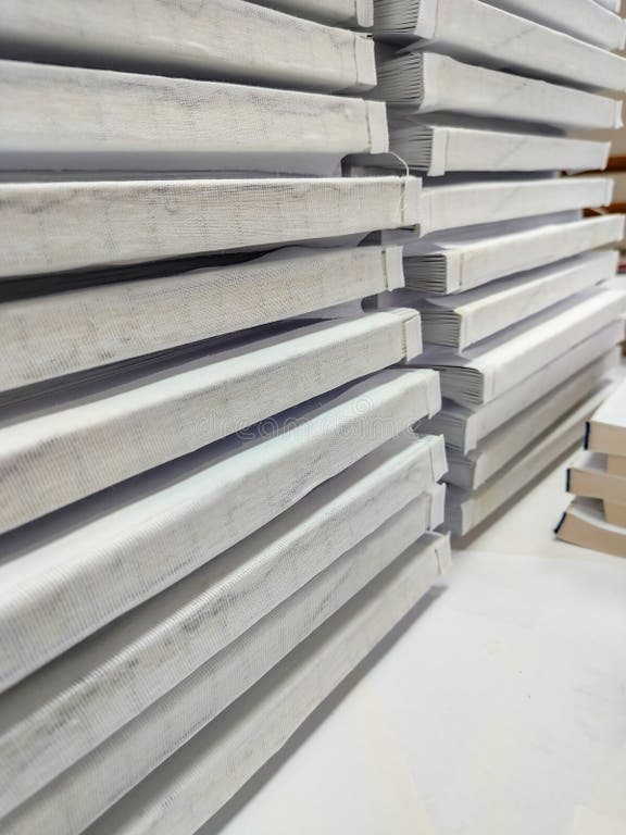 Close-up, a Stack of Glued Book Blocks Prepared for Binding in a ...