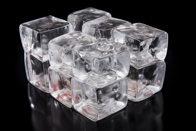 A Close Up of a Stack of Ice Cubes Stock Illustration - Illustration of ...