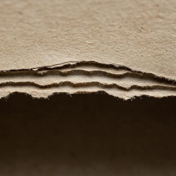 Close-up of a Stack of Layered Sheets of Rough, Textured Paper with an ...