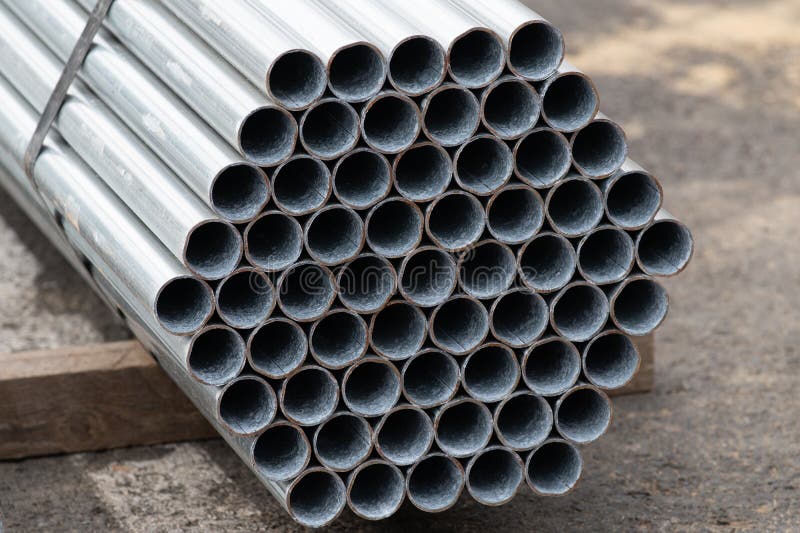 Close-up Stack of Metal Pipe Bunch Iron Stock Photo - Image of piping ...