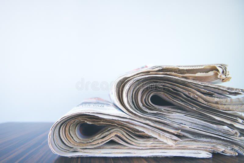 Close-up of a Stack of Old Newspapers Stock Photo - Image of journal ...