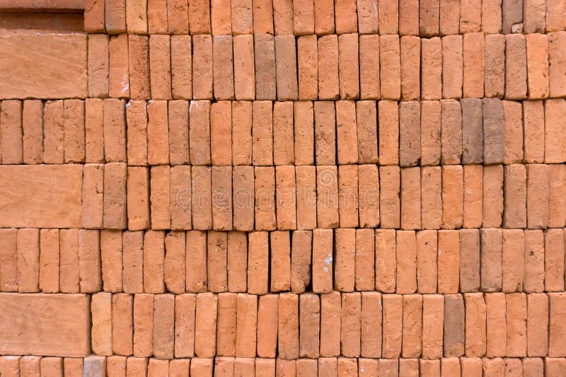 Close Up Stack of Bricks at Construction Site Stock Image - Image of ...
