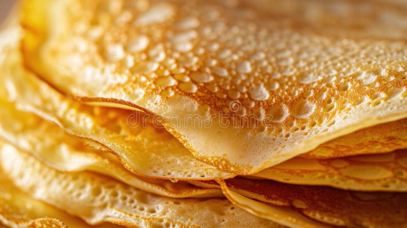 A Close Up of a Stack of Pancakes with Water Droplets on Them, AI Stock ...