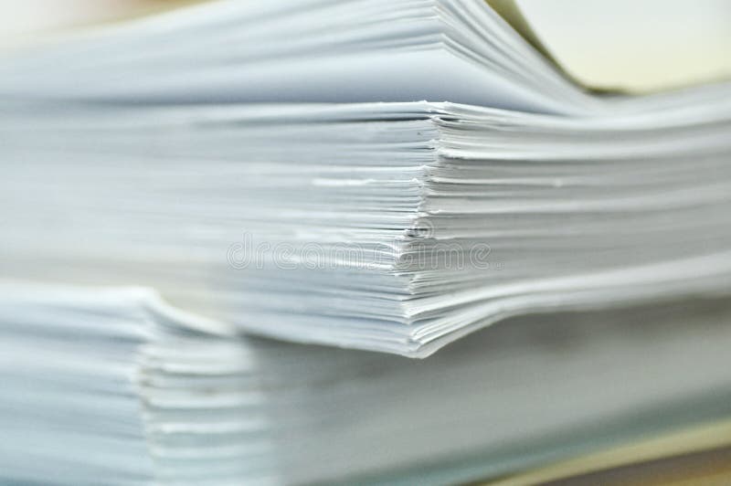 Close Up Stack of Papers stock image. Image of book, heap - 54001063