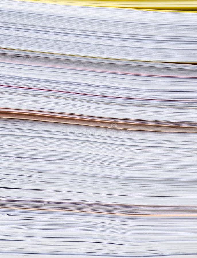 Close Up of Stack of Papers Stock Photo - Image of high, paper: 40071588