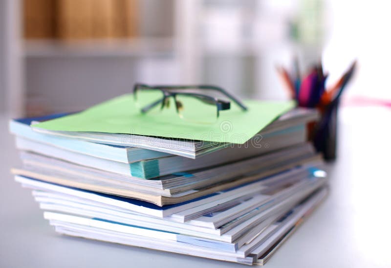 Many Papers Orderly Arranged In A File Shelves Stock Image - Image of ...