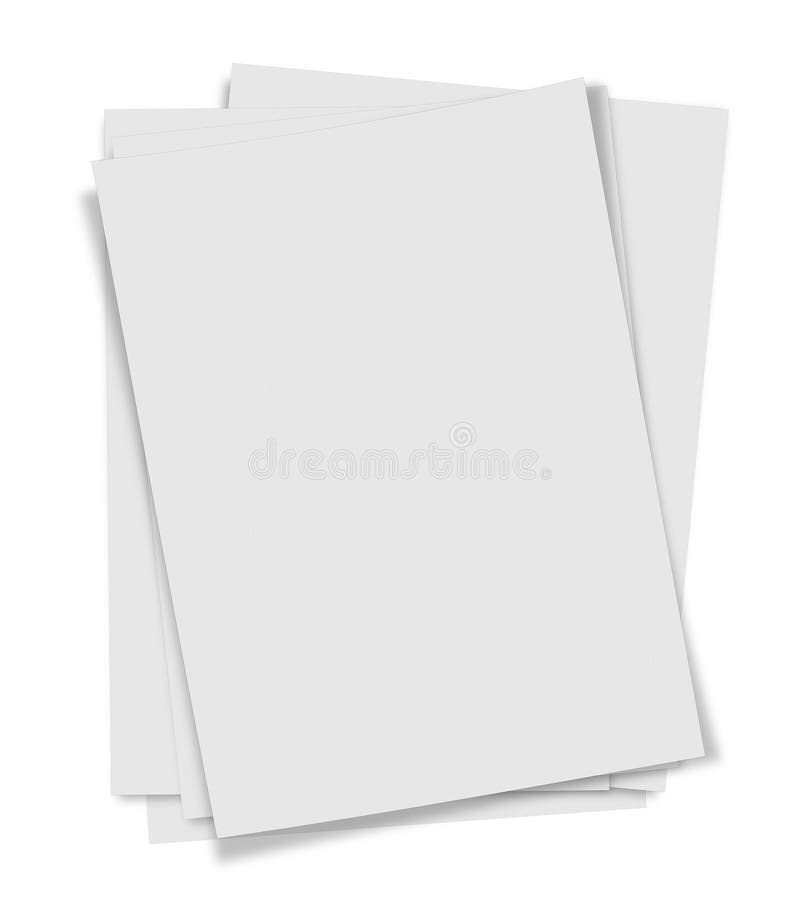 Close Up Stack Of Papers On White Background Stock Photo - Image of ...