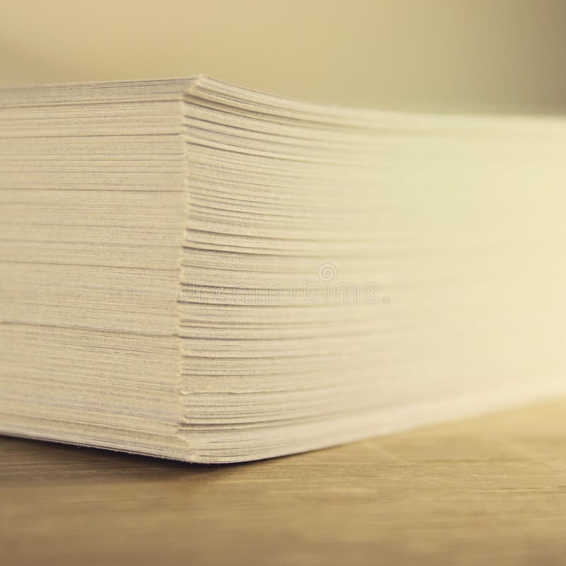 Close Up of Stack of Papers on White Background. Office: Pile of Paper ...