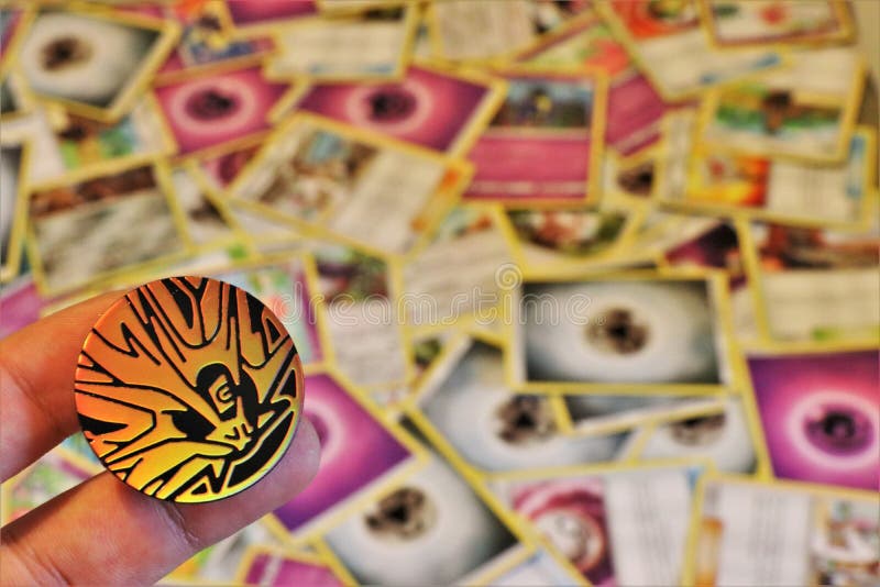 Close Up of a Stack of Pokemon Cards. Editorial Photography - Image of ...