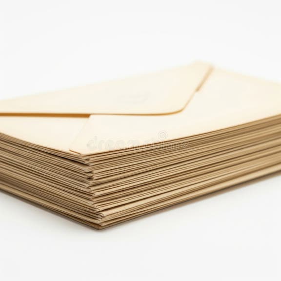Close-up of a Stack of Postal Envelopes. Stock Image - Image of office ...