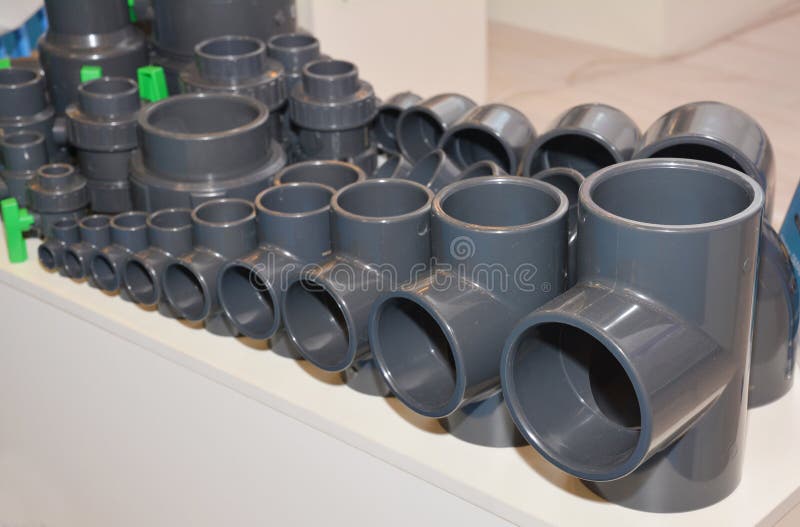 Close Up on Stack of Pvc Pipe Connectors Stock Image - Image of close ...