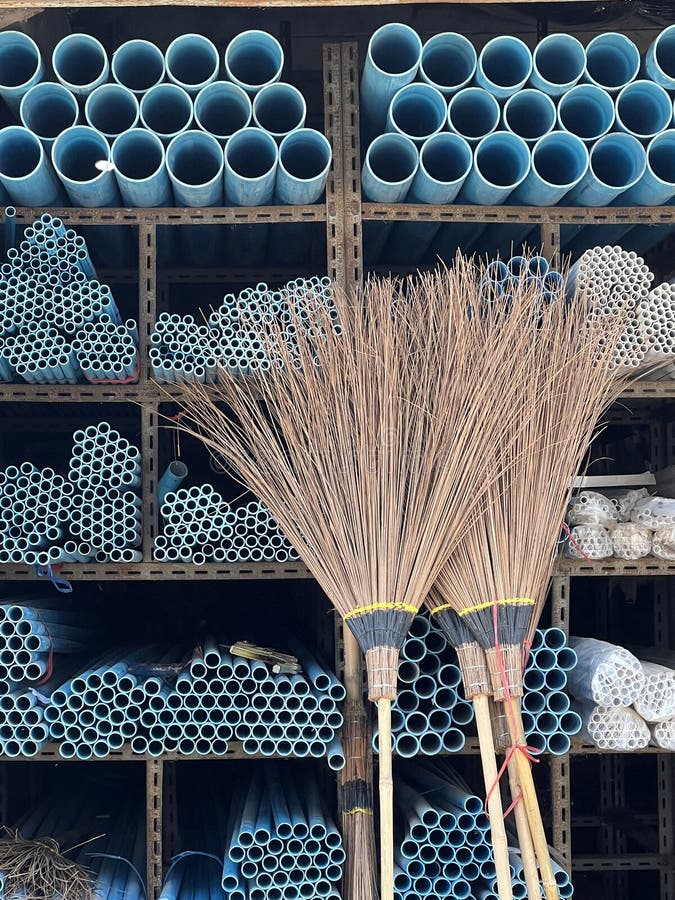 Stack of Pvc Pipes and Concrete Material for Construction Stock Photo ...