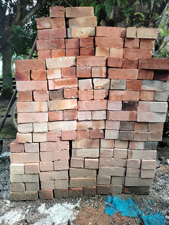 Close Up of Stack of Red Brick Building. Stock Photo - Image of ruins ...