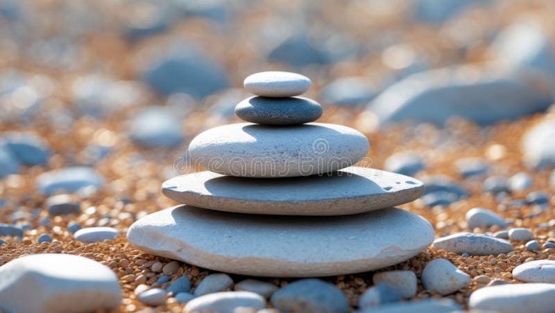 A Close Up of a Stack of Rocks on a Gravel Ground Stock Photo - Image ...