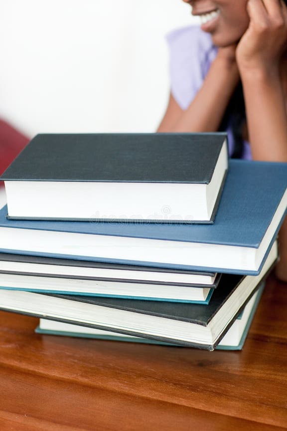 Close Up of a Stack of School Books Stock Image - Image of books ...