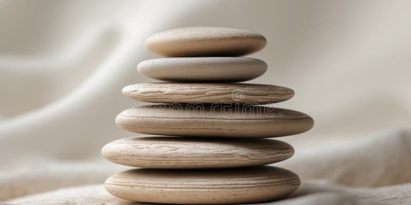 Close Up of a Stack of Smooth Round Stones with Visible Texture Stock ...