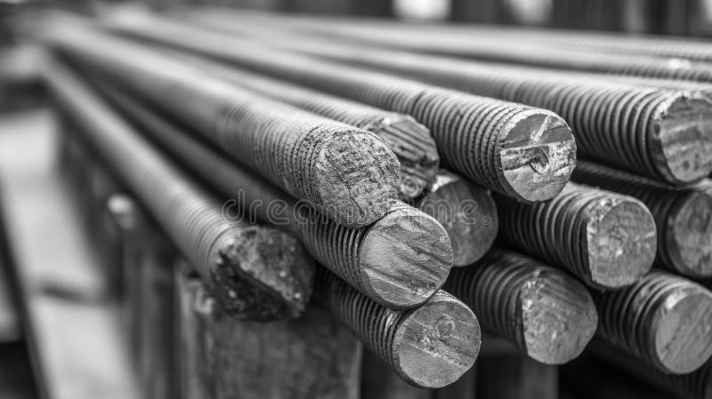 Close-up of a Stack of Threaded Metal Rods Stock Photo - Image of ...