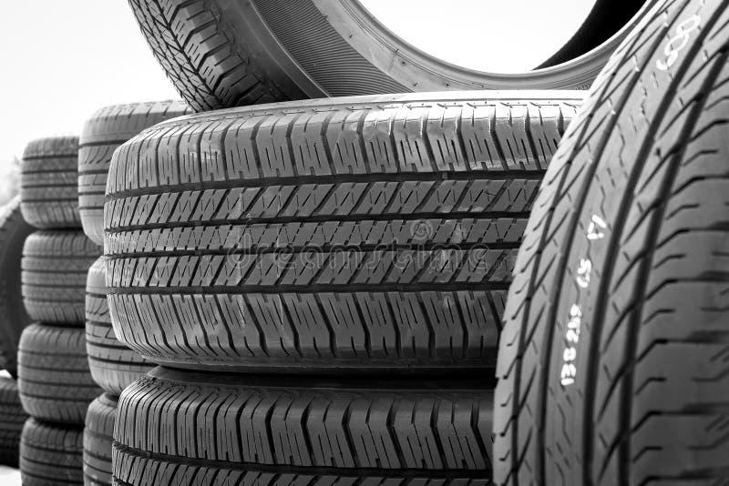 A Stack of Used Motorcycle Tyre Stock Photo - Image of garbage, junk ...