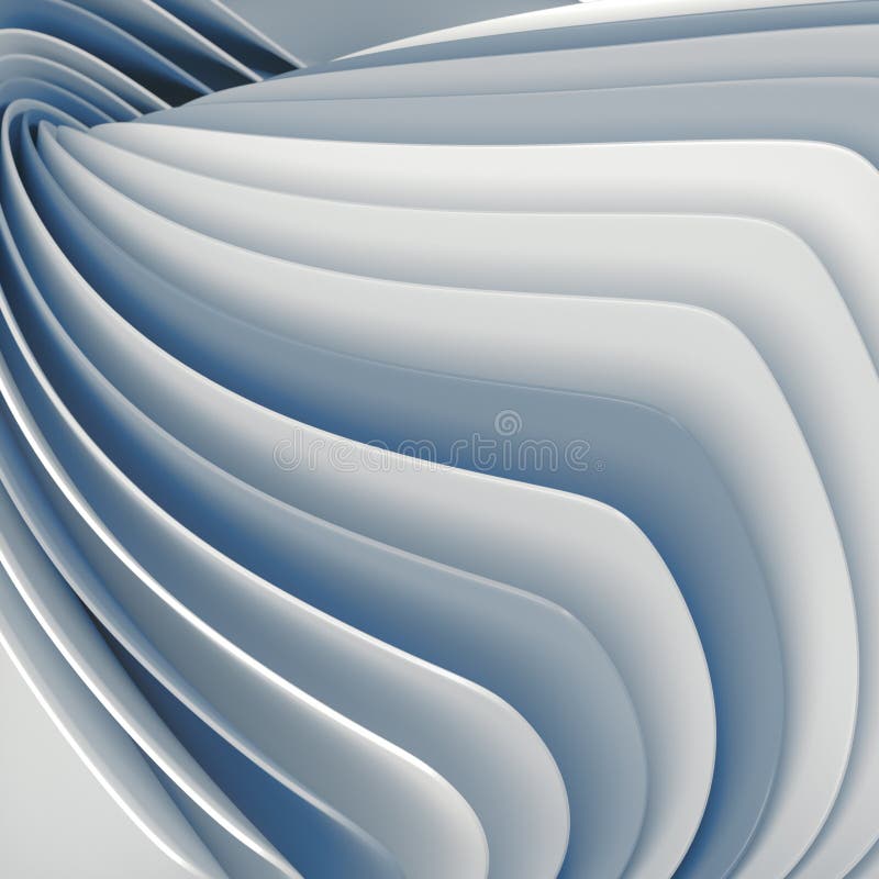 Close-up of a Stack of White and Blue Papers. 3d Rendering Digital ...