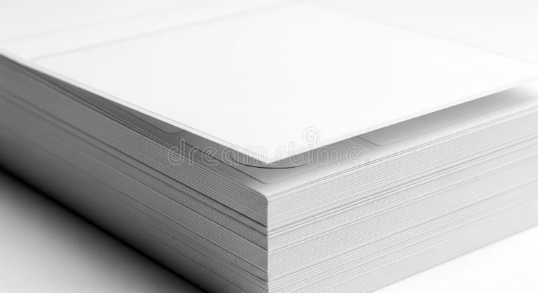 A Close-up of a Stack of White Paper with Rounded Corners, Showing the ...