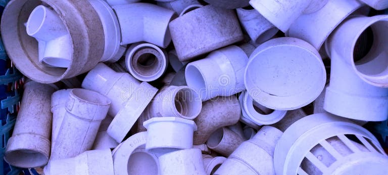 Close Up of Stack of White PVC Pipe in a Warehouse Stock Image - Image ...