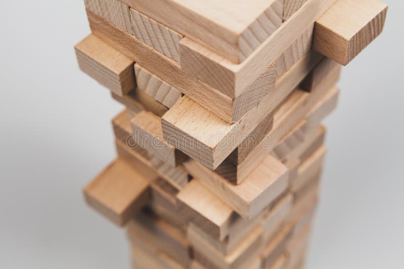 Close Up of Stack of Wooden Block, Tower Stock Photo - Image of wooden ...