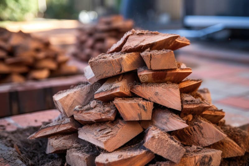 Close-up of Stacked Bricks for Fire Pit Base Stock Illustration ...