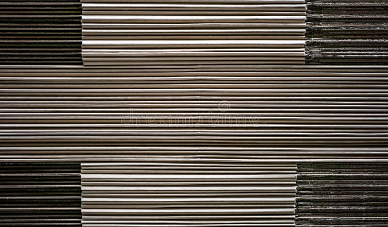 Close-up of Stacked Cardboard Boxes Creating a Repetitive Linear ...