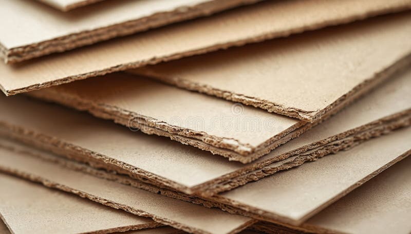 Close-up of Stacked Cardboard Sheets Shows Different Thicknesses ...
