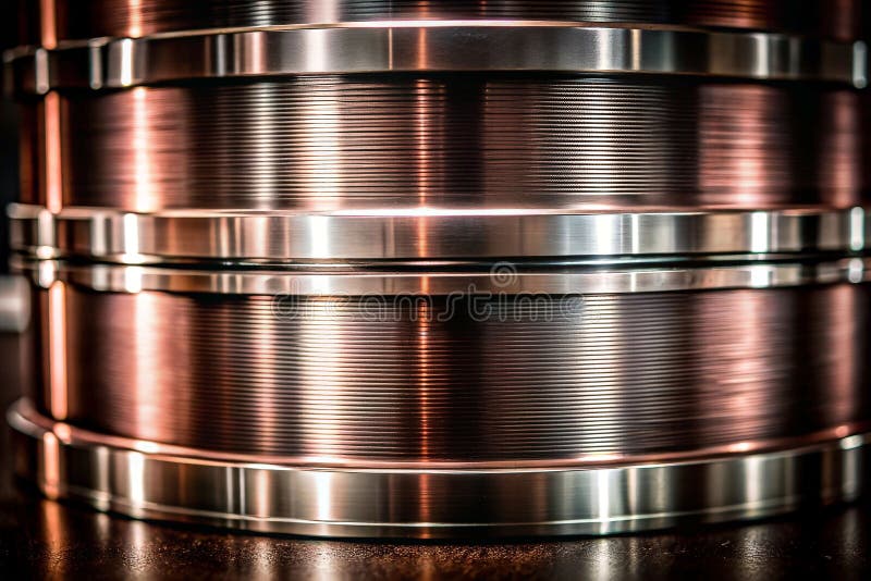 Stacked Copper Colored Metal Spools Stock Illustrations – 2 Stacked ...