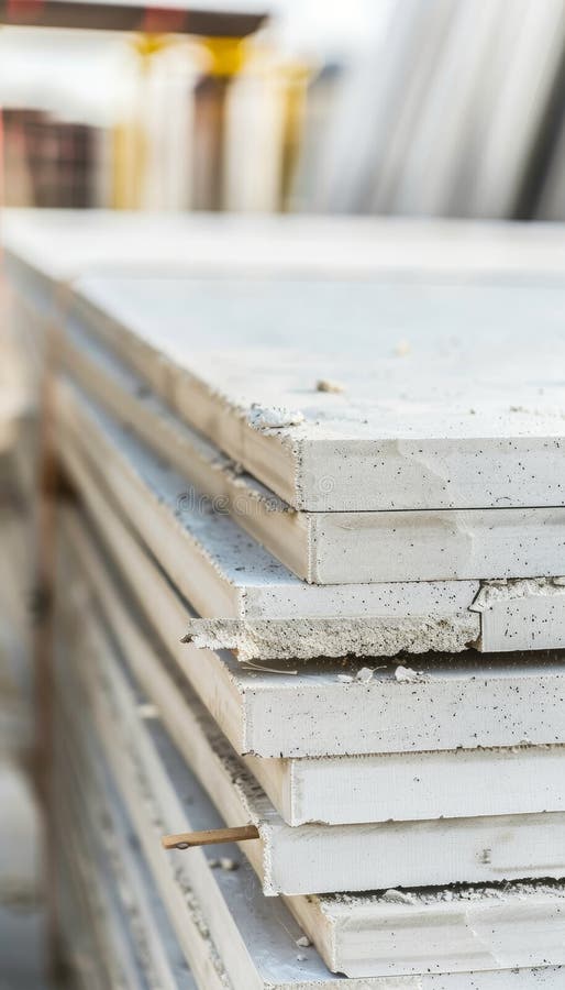Close Up of Stacked Drywall Sheets Highlighting Construction Progress ...