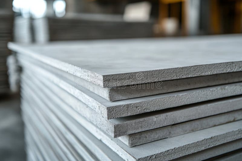 Close-up of Stacked Fiber Cement Boards, Showcasing Their Texture and ...