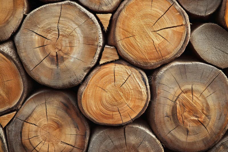 Close-up of Stacked Log Ends Showing Natural Patterns. Neural Network ...