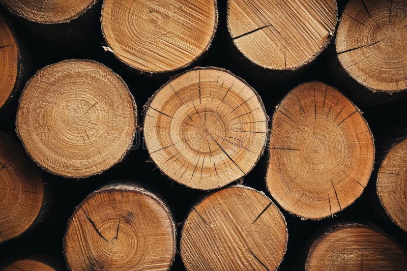Close-up of Stacked Log Ends Showing Natural Patterns. Neural Network ...